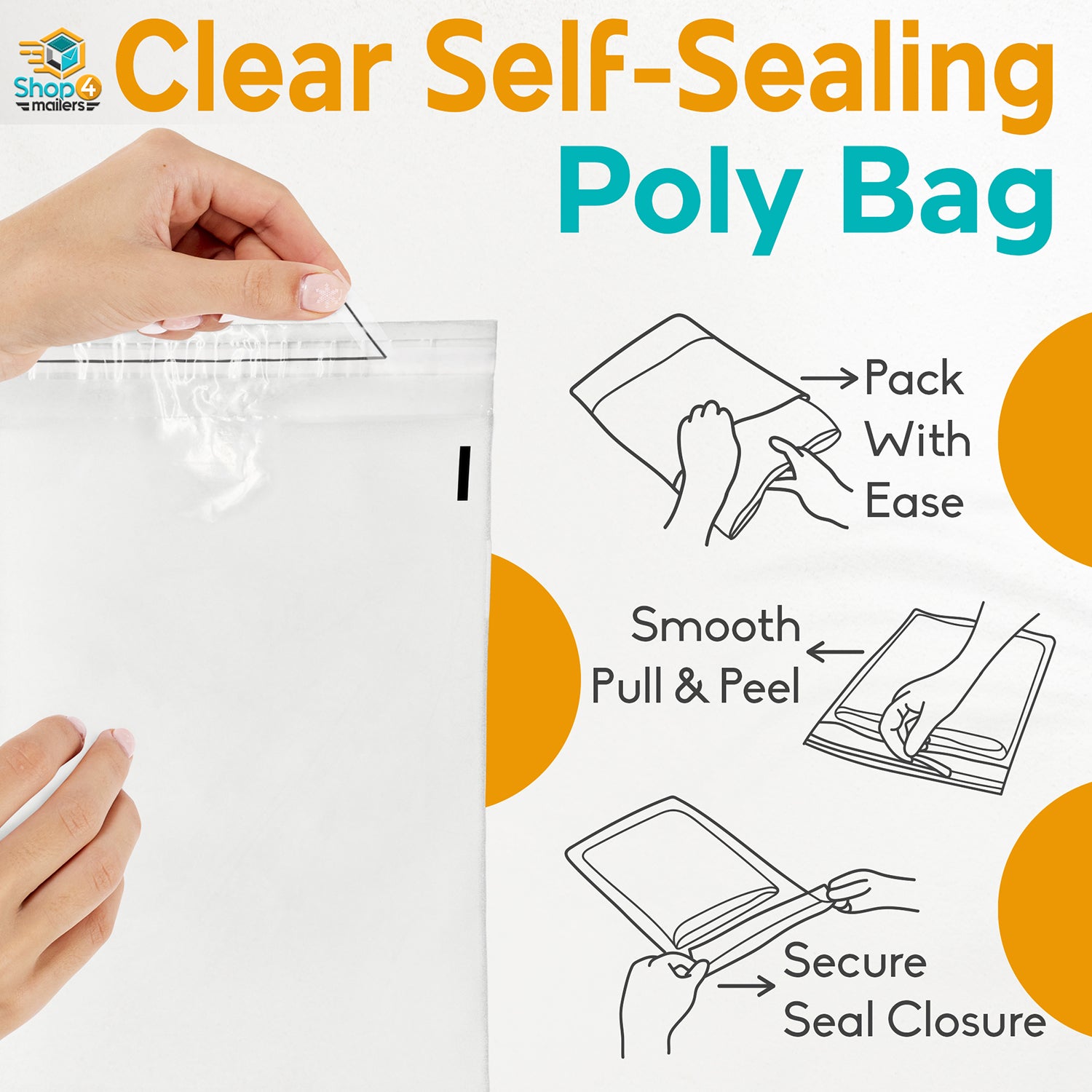 12x15.5 Clear Plastic Self Seal Poly Bags – Shop4Mailers