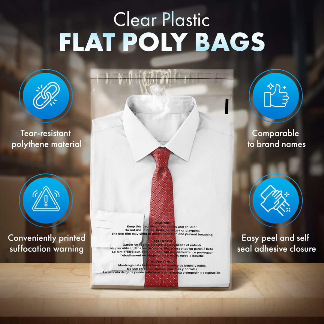 Suffocation Warning Clear Plastic Self Seal Poly Bag – Shop4Mailers