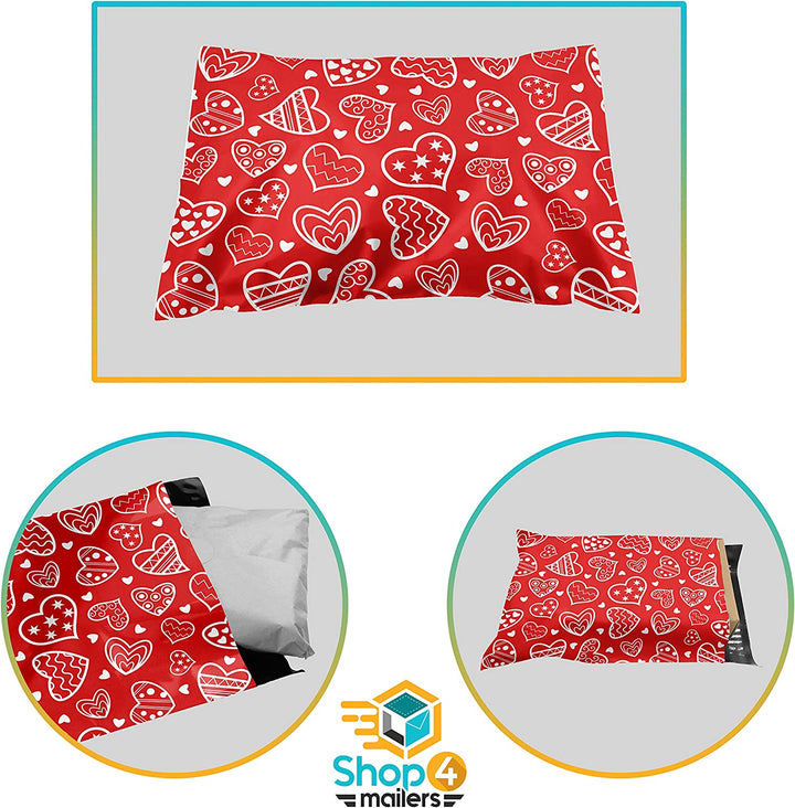 Poly Mailers Hearts Designer Poly Bags Shipping Bags – Shop4Mailers