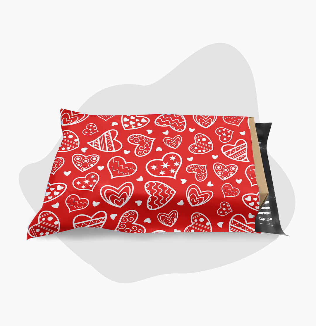 Poly Mailers Hearts Designer Poly Bags Shipping Bags – Shop4Mailers